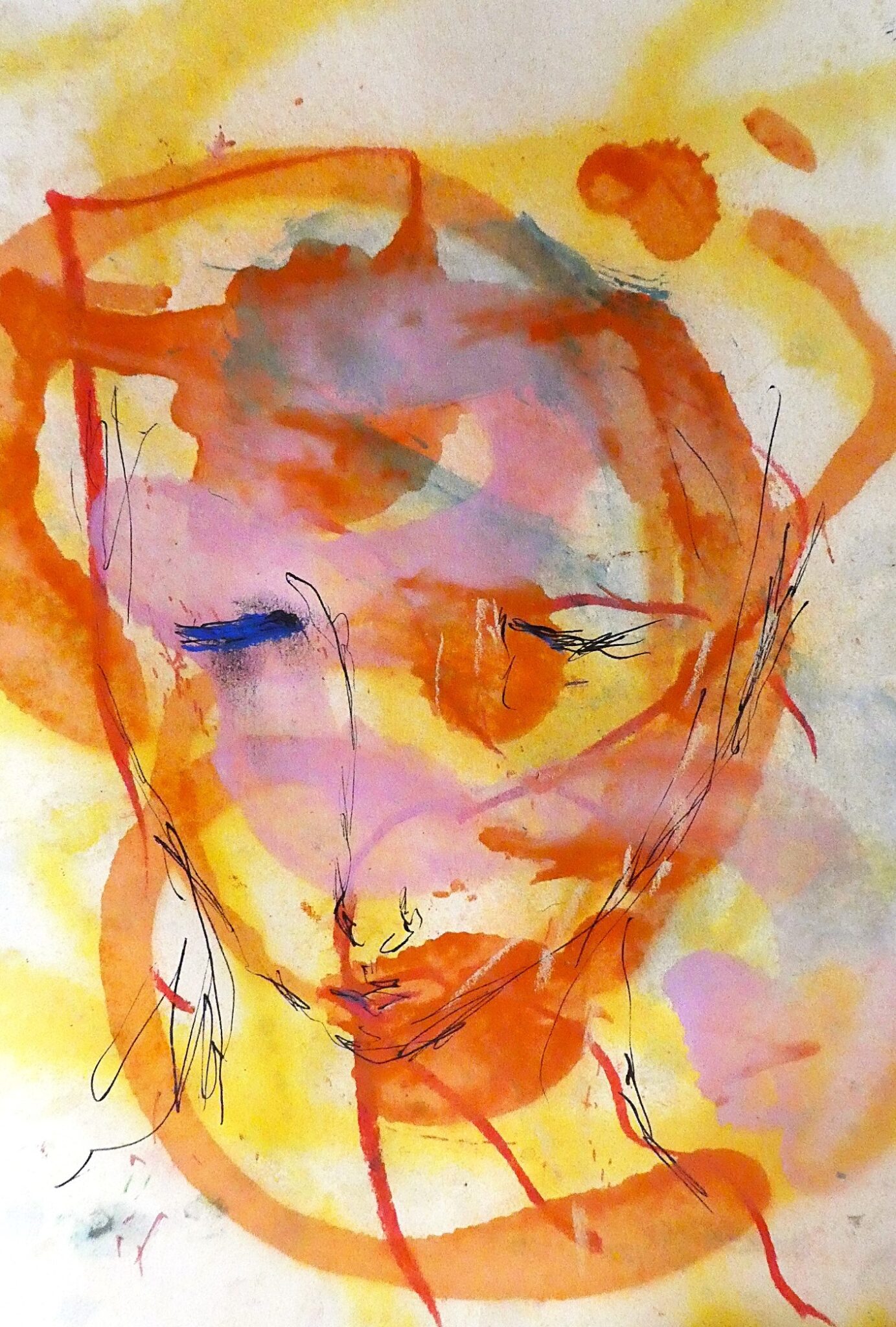 Ben Snowden - Bruised. Mixed media on paper. 29.7cm x 21cm. 2024